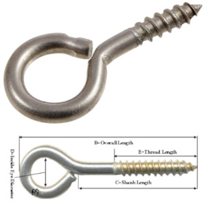 Stainless Steel Eye Screws - Etterman Enterprises